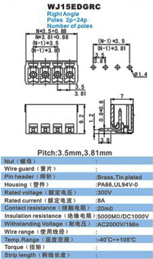 插拔式接线端子 WJ15EDGRC - 杭州益凌电子科技有限公司